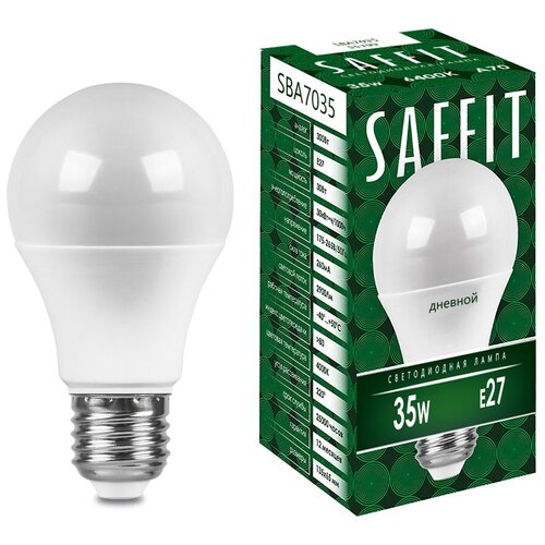 Лампа светодиодная SAFFIT, 35W 230V E27 6400K A70, SBA7035