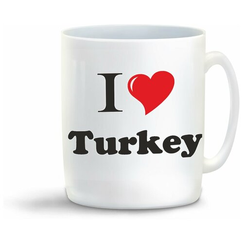 Кружка белая CoolPodarok Путешествия. I love Turkey