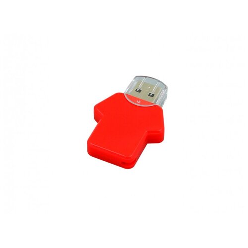Пластиковая флешка для нанесения логотипа в виде футболки (128 Гб / GB USB 2.0 Красный/Red Football_man)