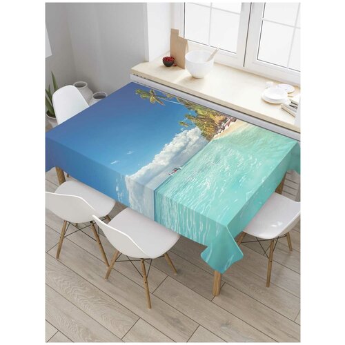 Скатерть прямоугольная JoyArty на кухонный стол "Время релакса" из оксфорда, 180x145 см