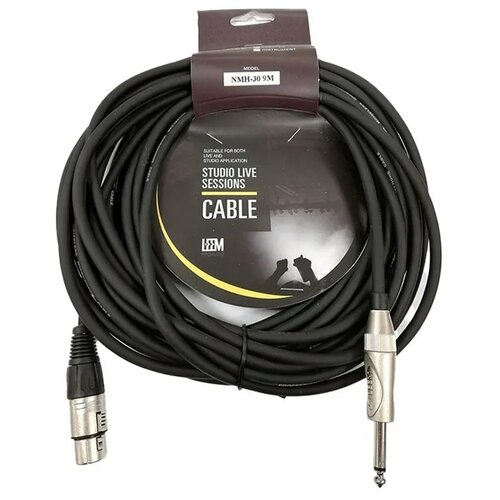 Аудио кабель XLR (папа) на 6.35 мм jack mono 6m / NMH-20 Leem / джек акустический, музыкальный кабель, шнур для микрофона, гитары, инструментов