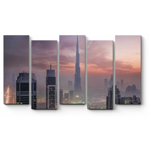 Модульная картина Утренний туман на Дубаем 90x52