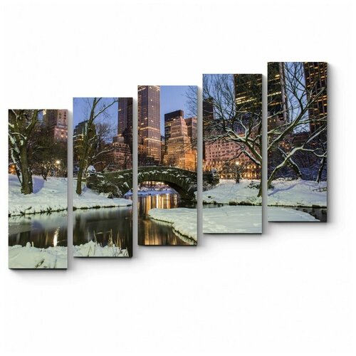 Модульная картина Зимний вид Центрального Парка160x112