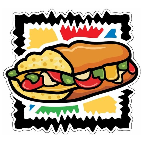Наклейка декоративная Сэндвич 15х14 см