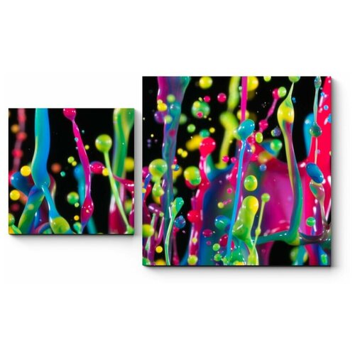 Модульная картина Разноцветные капли 90x54