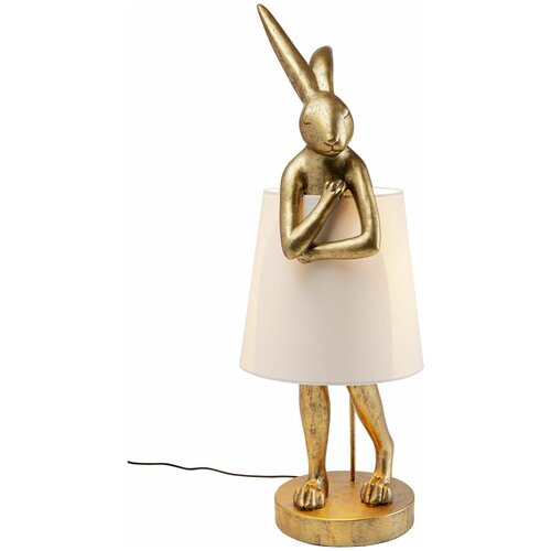KARE Design Лампа настольная Rabbit, коллекция "Кролик" 31*88*31, Хлопок, Полирезин, Белый, Золотой