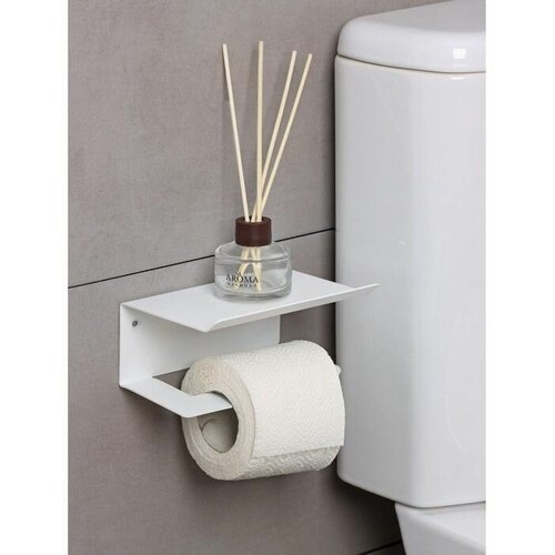 Держатель для туалетной бумаги "лофт", 16*11*8,5 см, цвет белый