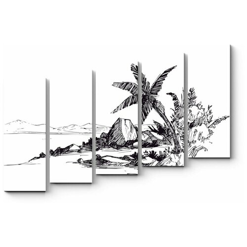 Модульная картина Зарисовка тропического пляжа 150x105