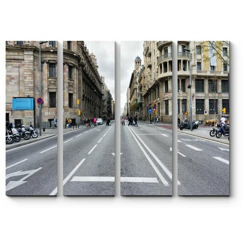 Модульная картина Пустая дорога в центре Барселоны120x90