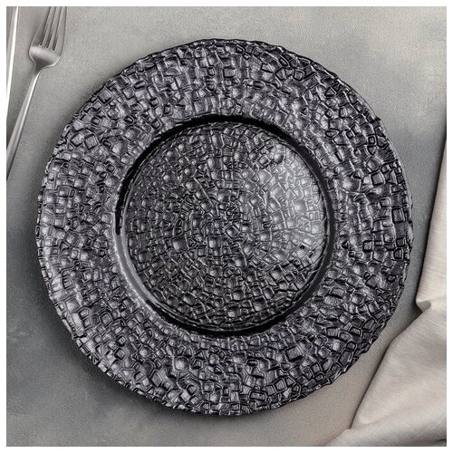 Тарелка подстановочная Magistro «Кринкл» d=33 см цвет серый