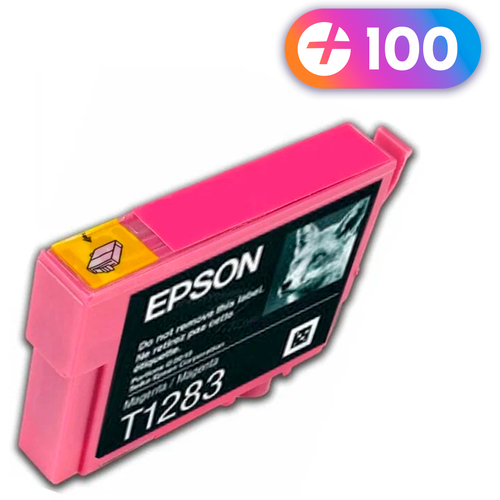 Картридж для Epson T1283, Epson Stylus Photo S22, SX125, SX130, SX230 , SX420W, SX425W и др. с чернилами пурпурный новый заправляемый