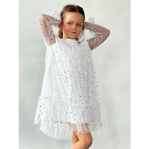 Платье Бушон, размер 110-116, белый