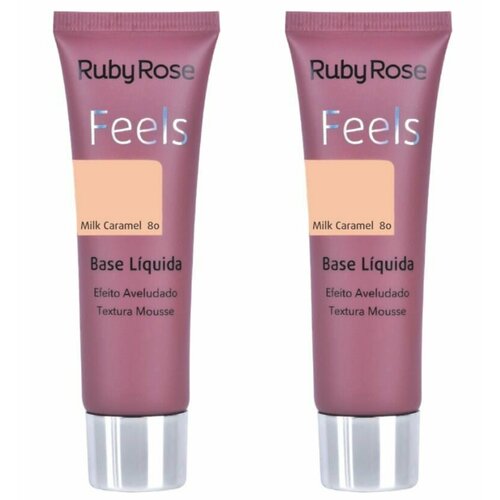 RUBY ROSE Тональная основа Feels almond Milk Caramel 80, 2 шт
