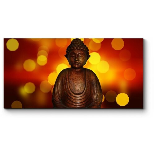 Модульная картина Статуя Будды на фоне огней170x85