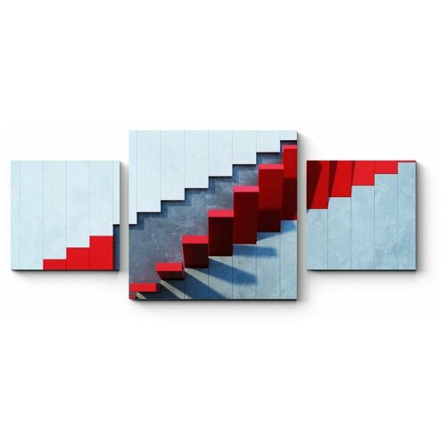 Модульная картина Красная лестница80x34