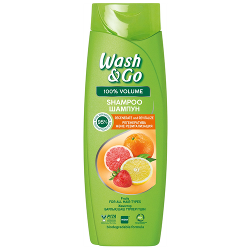 Wash & Go шампунь с экстрактами фруктов для всех типов волос, 360 мл