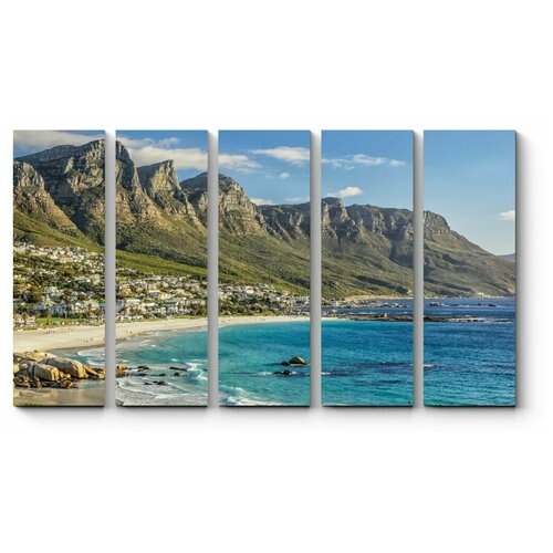 Модульная картина Волны у песчаных берегов Кейптауна 110x66