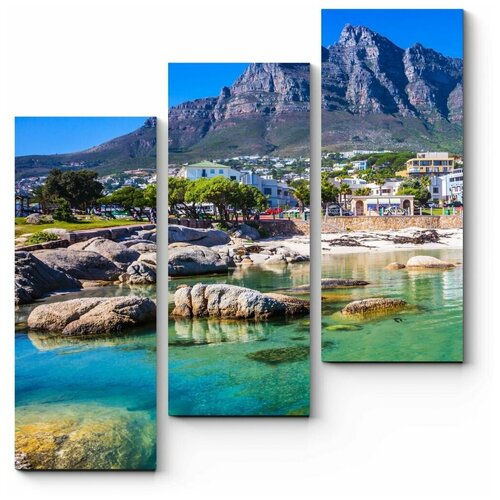 Модульная картина Райский пляж в горах, Кейптаун 100x107