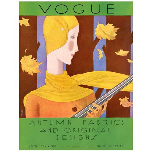 Постер / Плакат / Картина Vogue - Осенний дизайн 50х70 см в подарочном тубусе