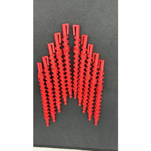 Спиральные бигуди 120x 5мм, красные, комплект - 10 штук