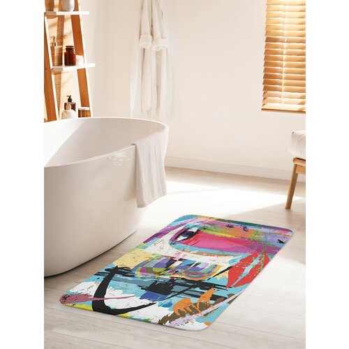 Коврик для ванной комнаты и туалета противоскользящий JoyArty "Абстрактный портрет" 60х100 см