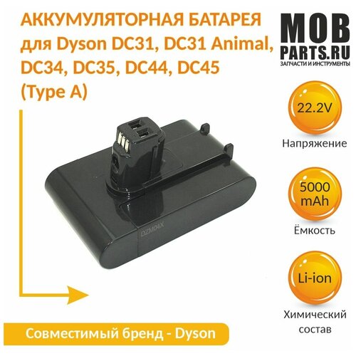 Аккумулятор для Dyson DC31, DC31 Animal, DC34, DC35, DC44, DC45 (Type A) 5000mAh 22.2V Li-ion