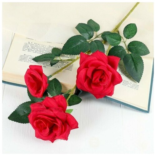 Цветы искусственные 'Роза тройная' 6 61 см, красный
