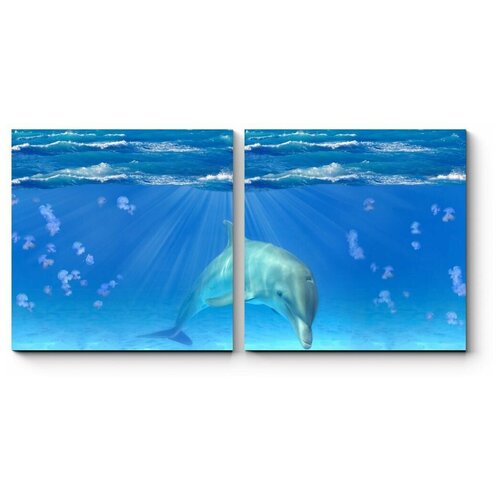 Модульная картина Сладкий сон дельфина 140x70