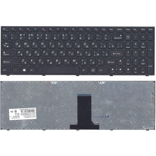 Клавиатура для ноутбука Lenovo IdeaPad B5400, M5400 черная, рамка черная