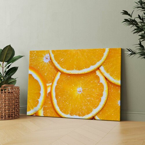 Картина на холсте (Апельсин сочный) 20x30 см. Интерьерная, на стену.