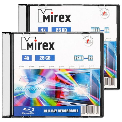 Диск BD-RMirex25Gb 4x, 2 шт.