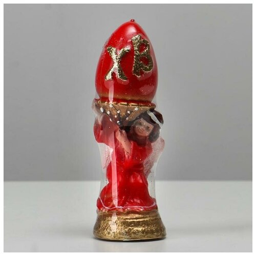 Свеча фигурная "Пасхальный ангел", красный, 5.5х16.2 см, 175 гр 6626752
