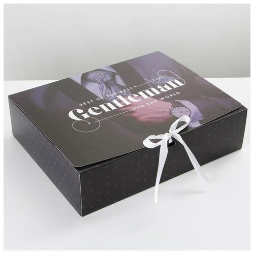 Дарите Счастье Коробка подарочная складная, упаковка, «Джентельмен», 31 х 24.5 х 8 см