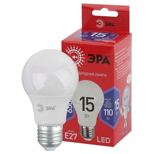 Лампа светодиодная ECO LED A60-15W-865-E27 R (диод груша 15Вт холодн E27) (10/100/1500) ЭРА Б0046357 (7шт. в упак.)