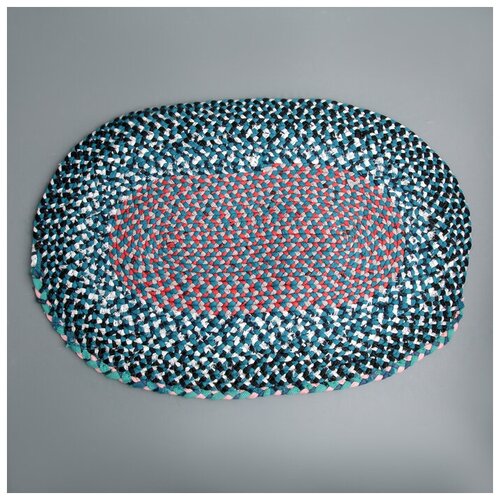 Коврик-половичок для дома овальный Доляна, 38×58 см, цвет микс