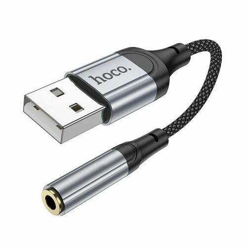 Аудио адаптер переходник для наушников с USB на Jack 3.5 12см черный