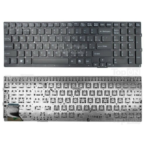 Клавиатура для ноутбука Sony Vaio VPC-SE Series. Плоский Enter. Черная, без рамки. PN: 9Z. N6CBF.20R