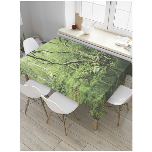 Скатерть прямоугольная JoyArty на кухонный стол "Засохшее дерево у воды" из оксфорда, 120x145 см