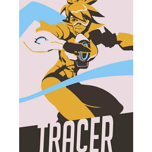 Плакат, постер на бумаге Overwatch: Tracer/Овервотч/игровые/игра/компьютерные герои персонажи. Размер 21 х 30 см