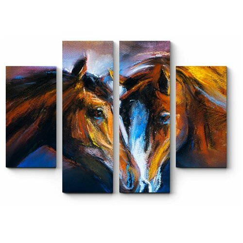 Модульная картина Влюбленные лошади 190x143