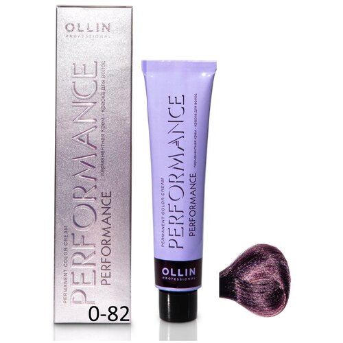 OLLIN Professional Performance перманентная крем-краска для волос, микстон, 0/82 сине-фиолетовый, 60 мл