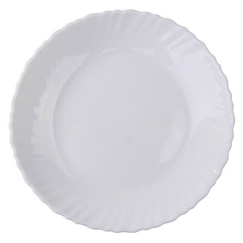 Тарелка десертная Доляна «Дива», d=19 см, стеклокерамика, цвет белый