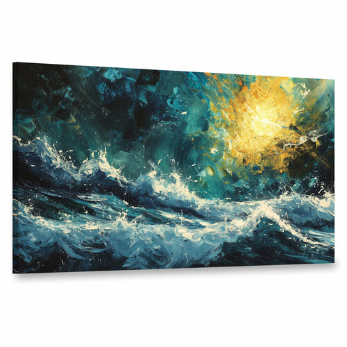 Интерьерная картина 100х60 "Звезда, играющая с волнами"
