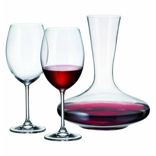 Набор для вина 7 предметов (декантер 1,5 л + 6 бокалов по 580 мл) Crystalite Bohemia "Colibri /Гастро /Без декора" / 301936