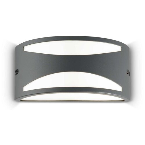 IDEAL LUX уличный настенный светильник Rex-3 AP1 092447, E27, 60 Вт, цвет арматуры: серый, цвет плафона белый