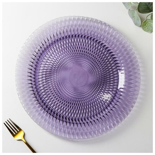 Тарелка стеклянная подстановочная Magistro "Вилеро", d=33 см, цвет фиолетовый