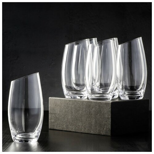 Набор стеклянных стаканов высоких Magistro "Иллюзия", 475 мл, 8х15 см, 6 шт, цвет прозрачный