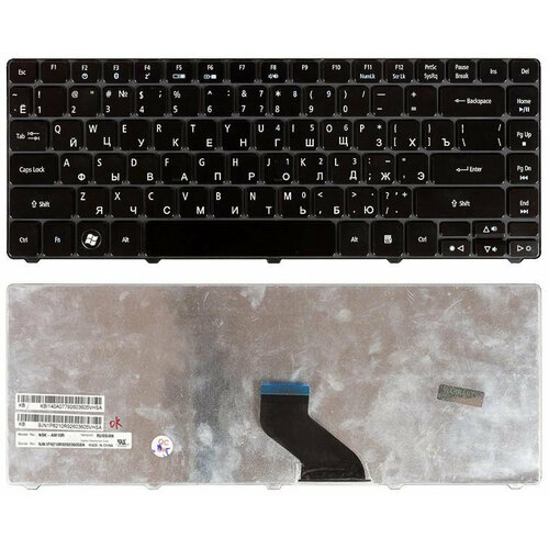 Клавиатура для ноутбука eMachines D640G, Русская, черная глянцевая