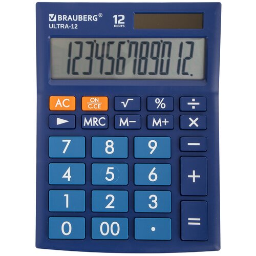 Калькулятор настольный BRAUBERG Ultra-12, синий, 4 шт.