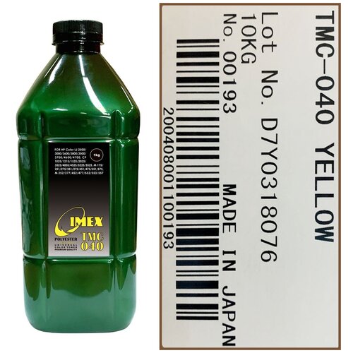 Тонер для HP Color Универсал тип TMC 040 (фл,1кг, желт, Polyester, IMEX) Green Line